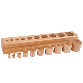 Knobbed Cylinder Blocks Beechwood - Montessori Learning Set – kinderhuis