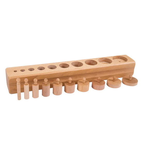 Knobbed Cylinder Blocks Beechwood - Montessori Learning Set – kinderhuis