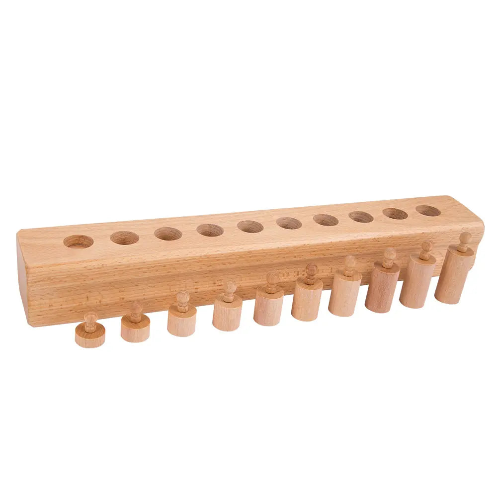 Knobbed Cylinder Blocks Beechwood - Montessori Learning Set – kinderhuis